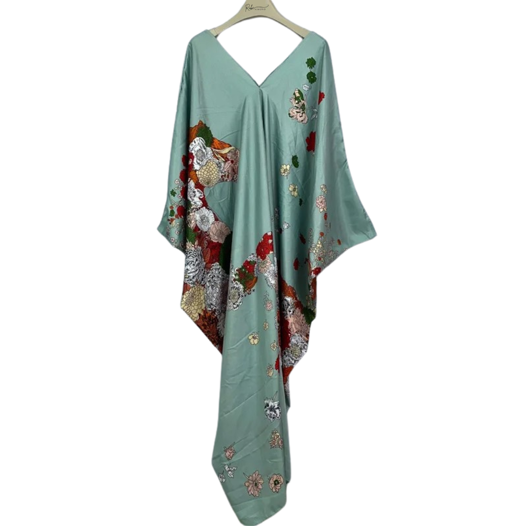 Evergreen Elegance Kaftan Dress – Robe Kimono